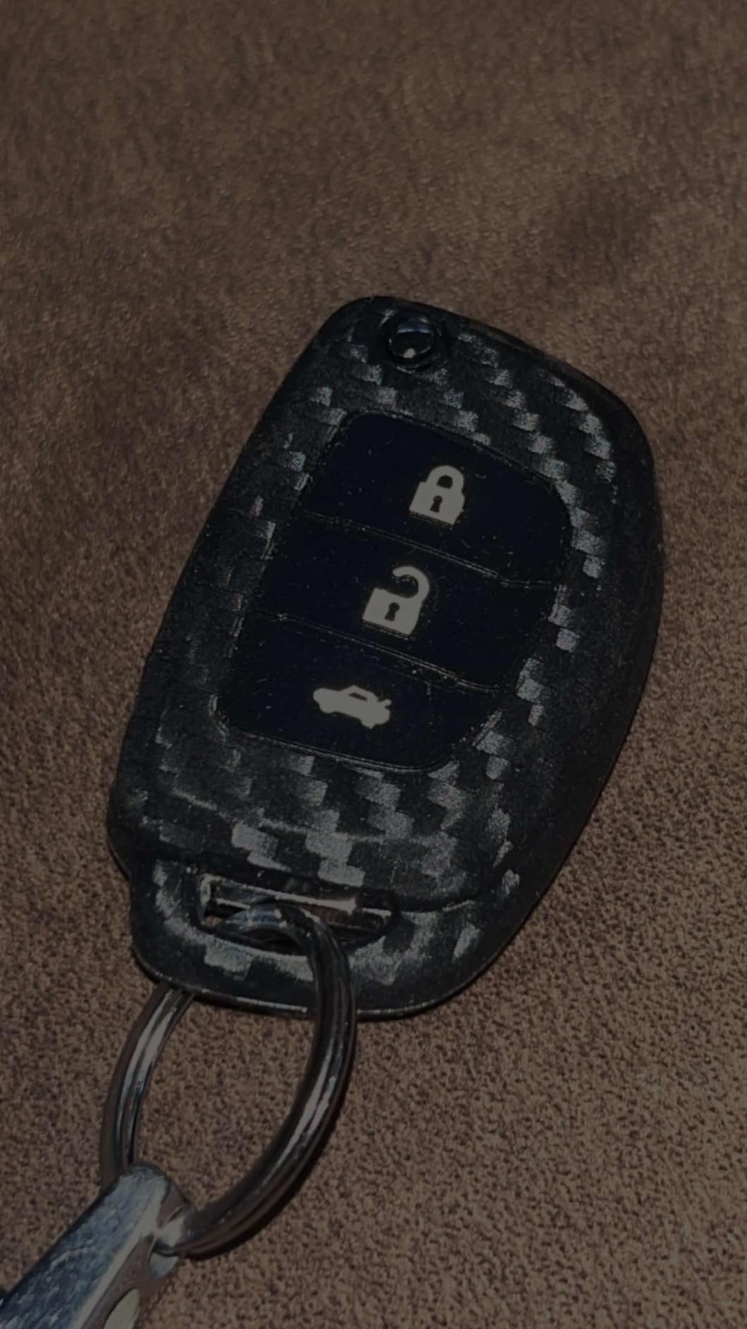 JVCV® Carbon Fiber Pattern Key Cover Compatible with Hyundai Creta ...