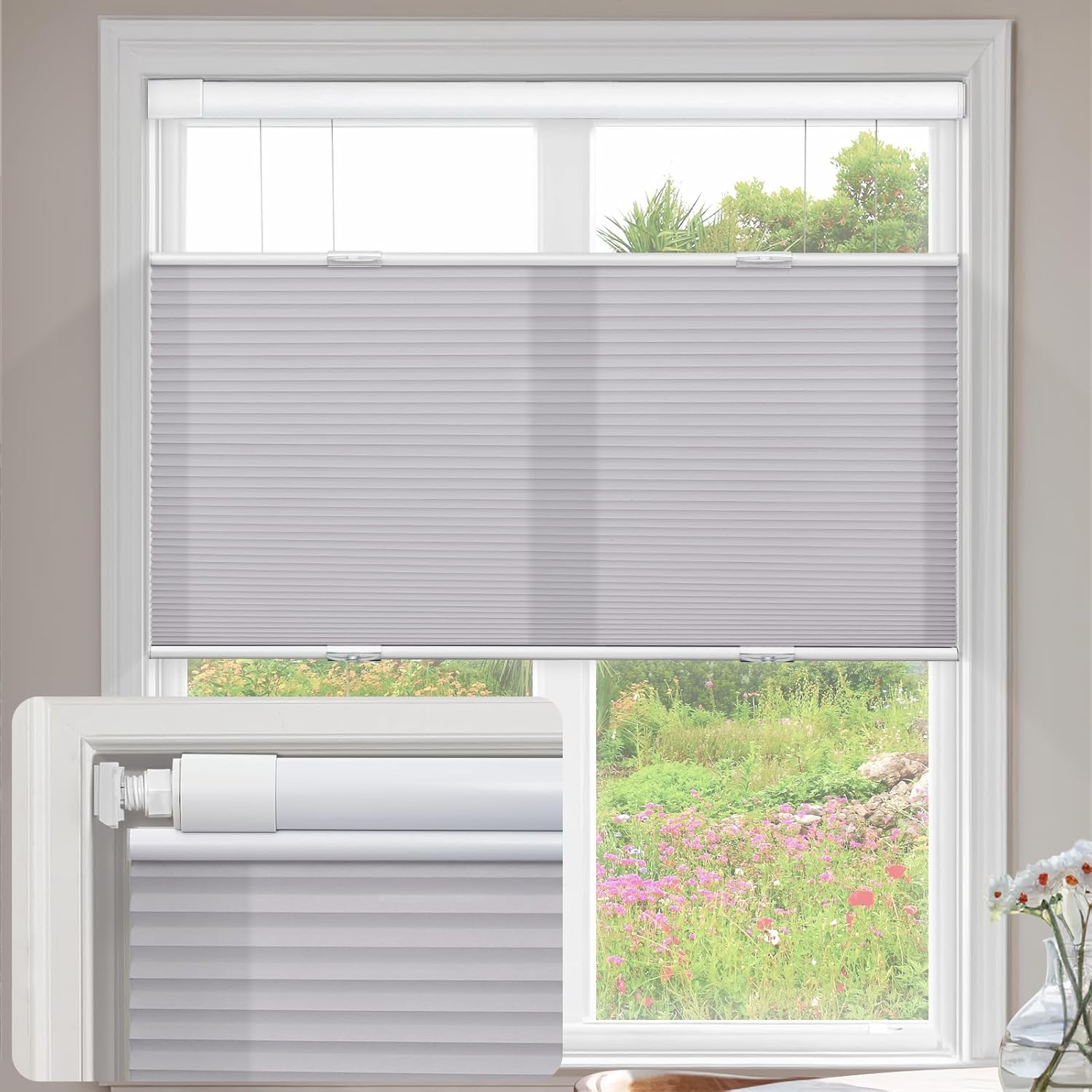 Amazon.com: UrMoon Top Down Bottom Up Cellular Shades No Tool No Drill ...