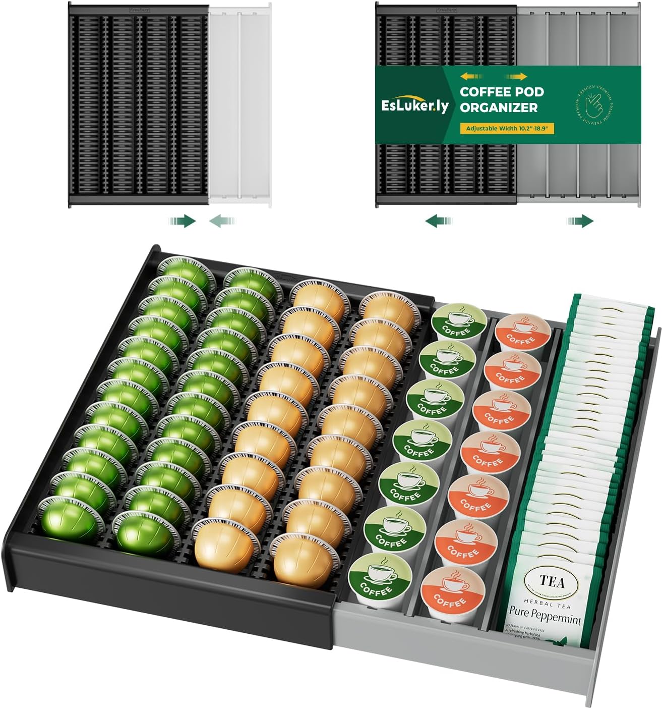 Amazon.com: EsLuker.ly K Cup Coffee Pod Holder Organizer, Plastic ...