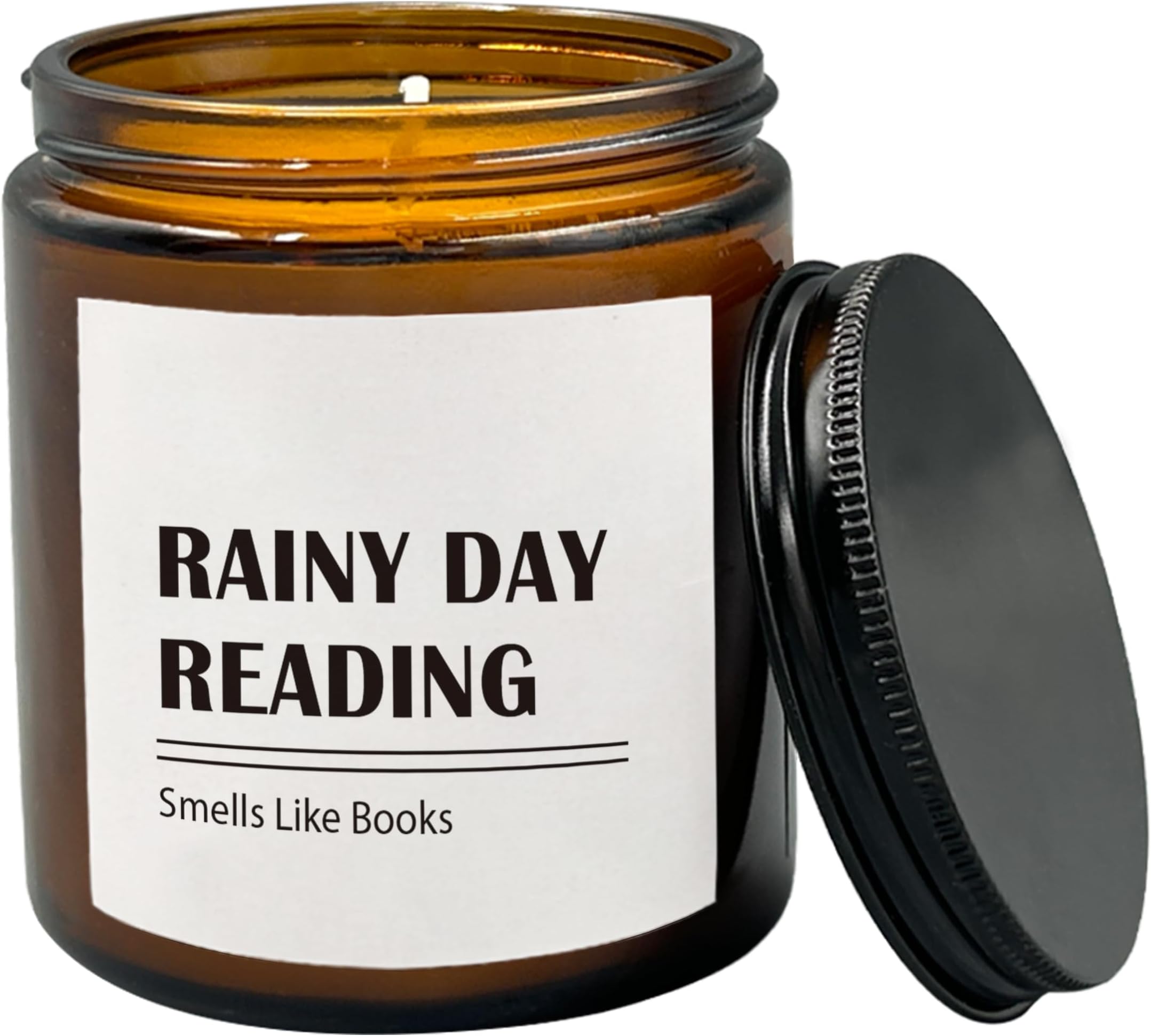 Amazon.com: HIWX Rainy Day Reading Book Lovers Scented Candle, Book ...