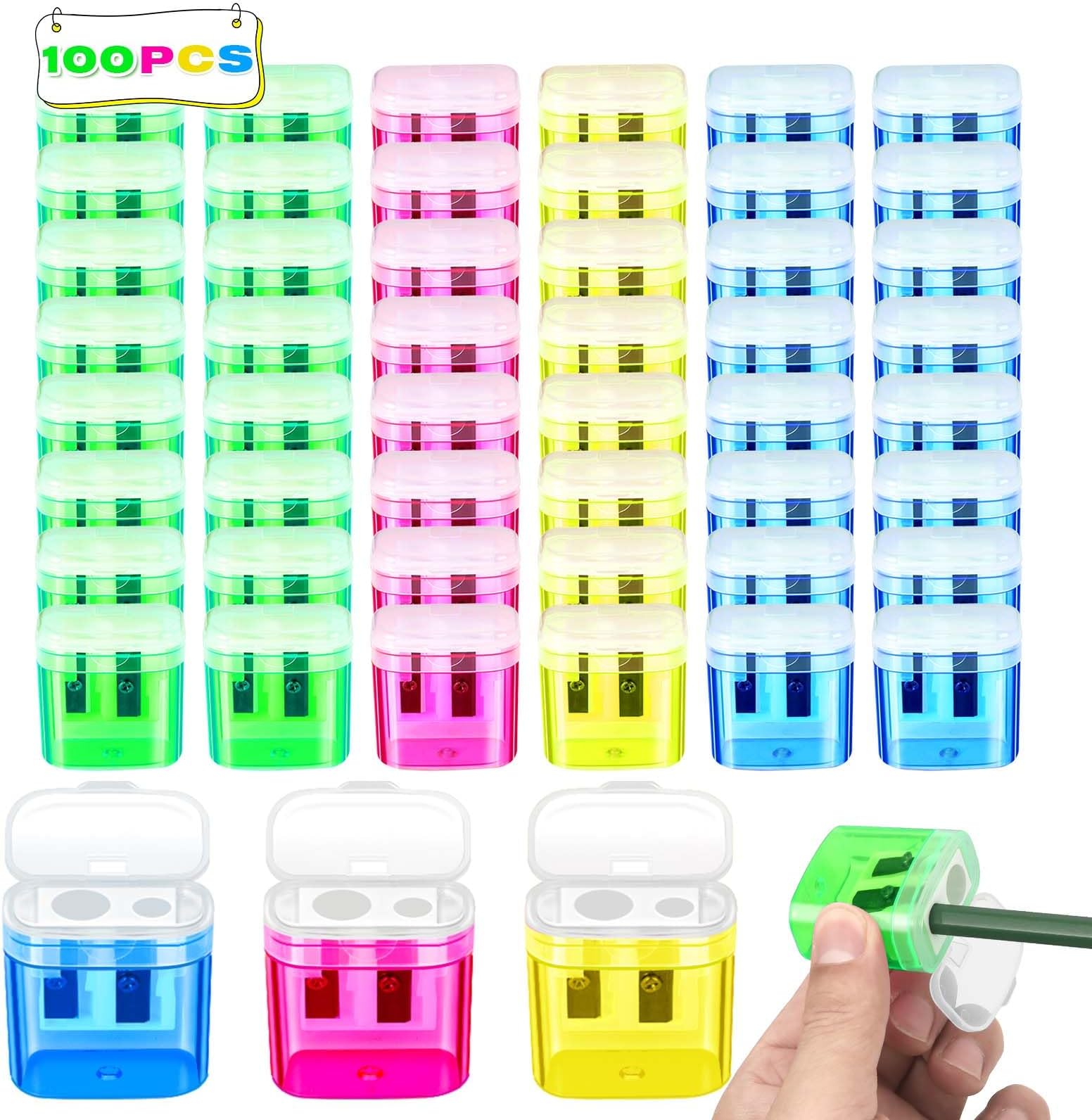 Amazon.com : 60 Pack Pencil Sharpeners Bulk - Colored Handheld Pencil ...
