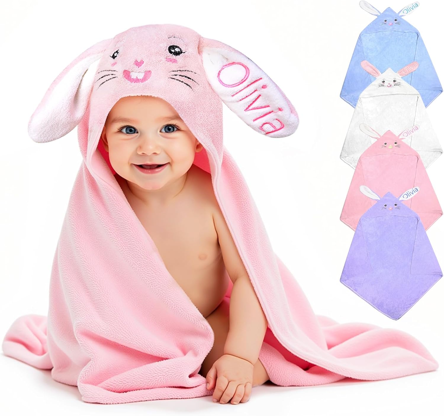 Individz Custom Hooded Bath Towel with Name, Personalized Highly ...