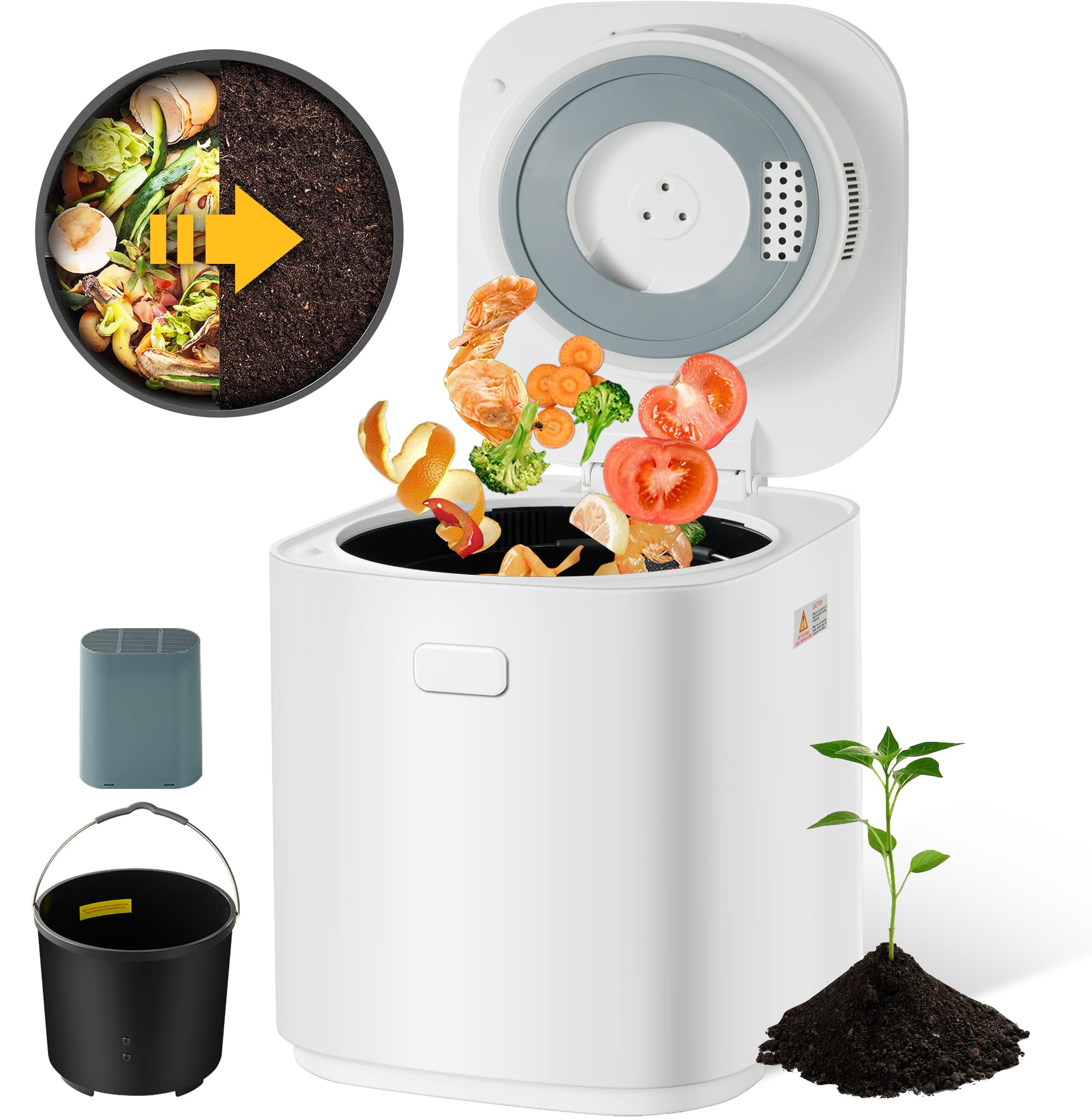 Amazon.com : Osluken 3L Electric Kitchen Composter, Smart Odorless ...