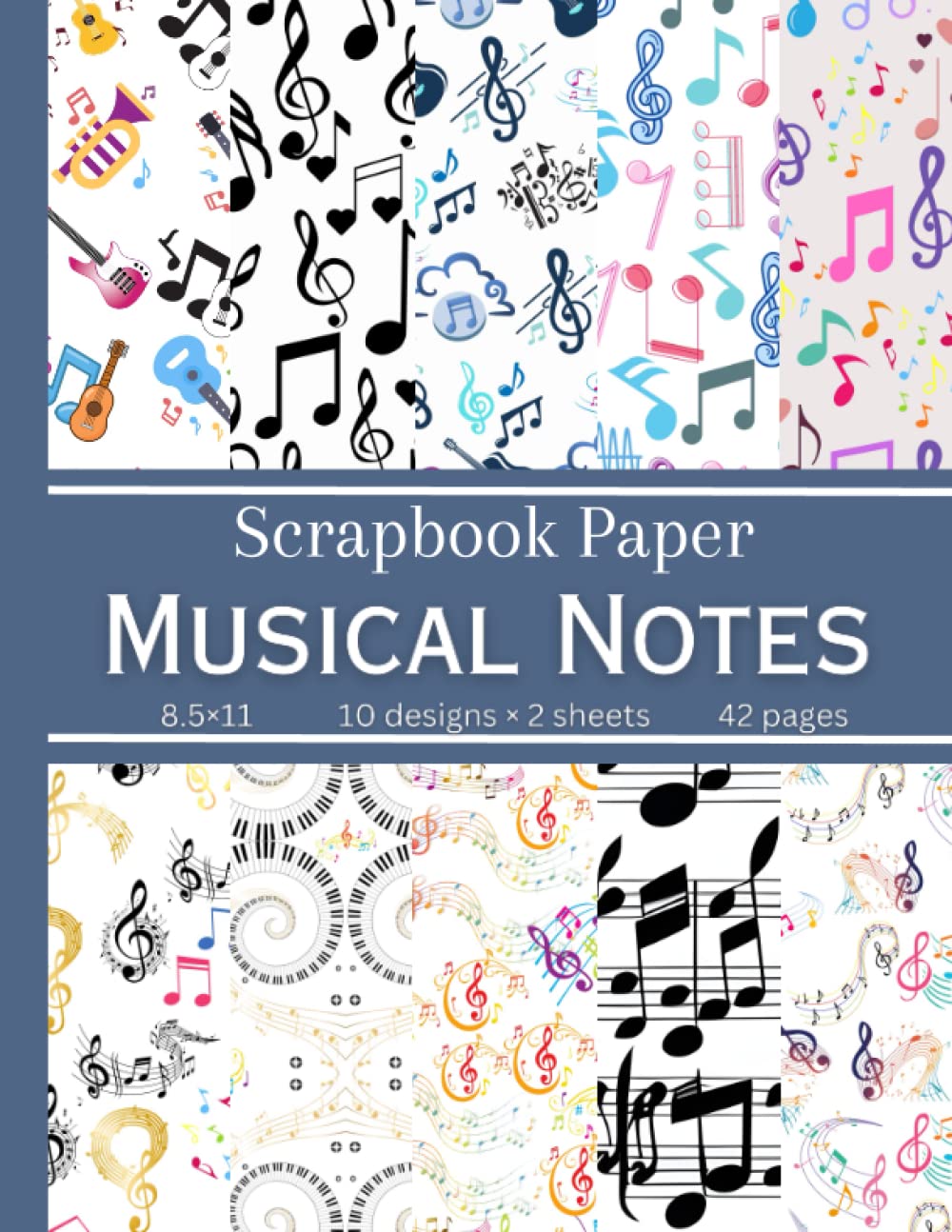 Musical Notes Scrapbook Paper: 20 Music Themed Double Sided Sheets ...