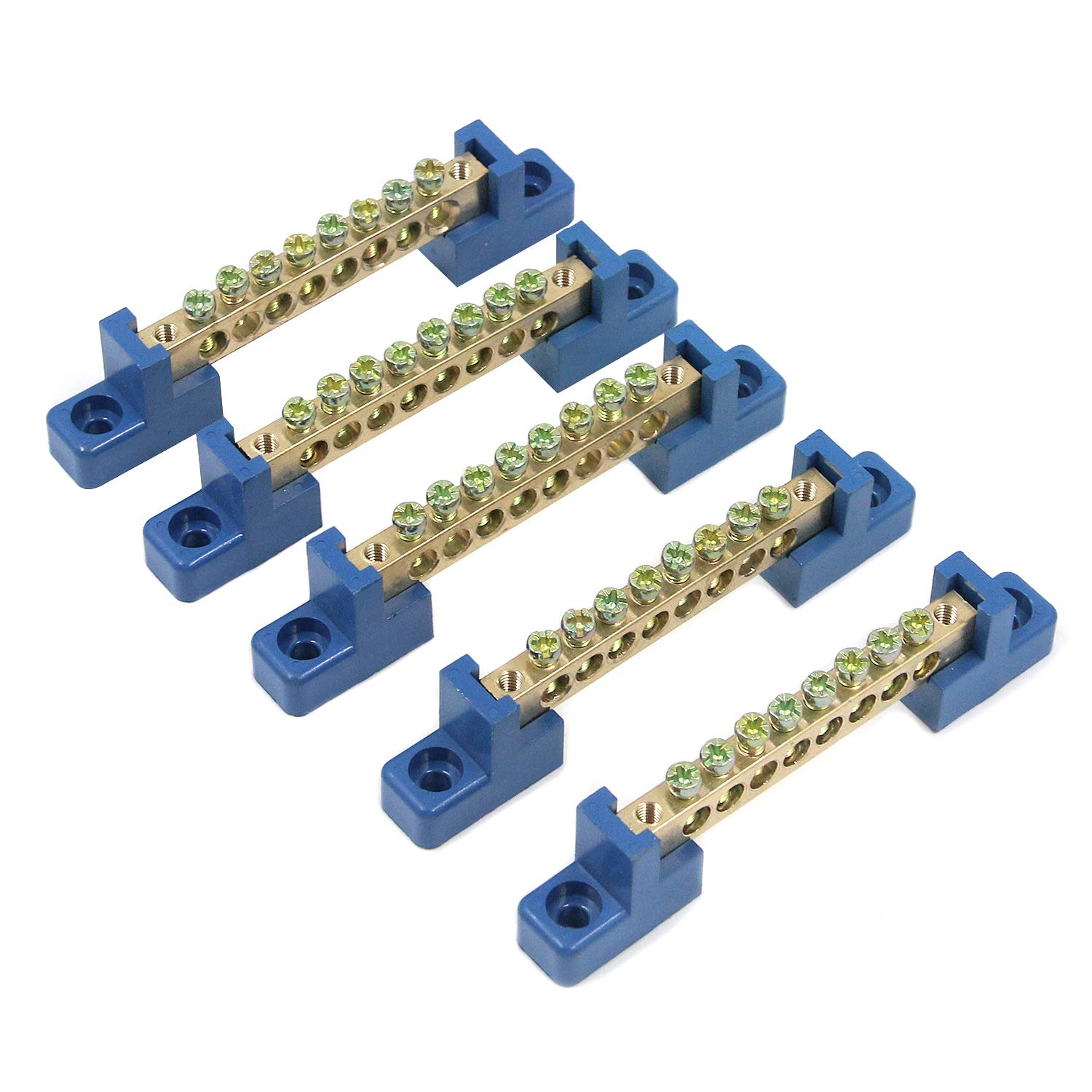 Buy MY MIRONEY Terminal Block Blue Terminal Bus Bar 8 Positions Screw ...