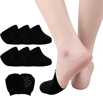 Amazon.com: Women's Toe Topper Socks Cotton Half Socks for Women Grip ...