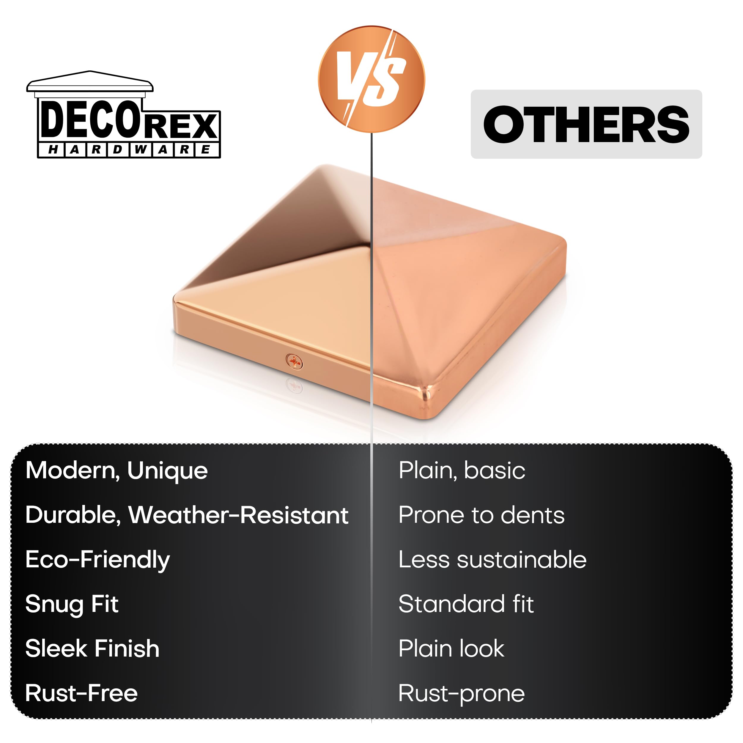 Snapklik.com : Solid 6x6 Copper Post Heavy Duty Cap For True/Actual 6 ...
