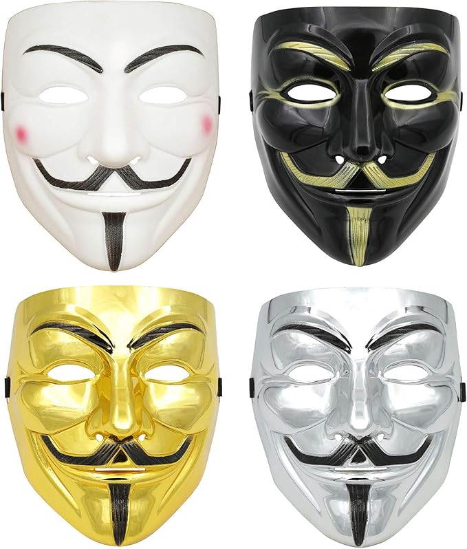 Amazon.com: DukeTea 4 Pack Hacker Mask for Kids, Anonymous Mask ...