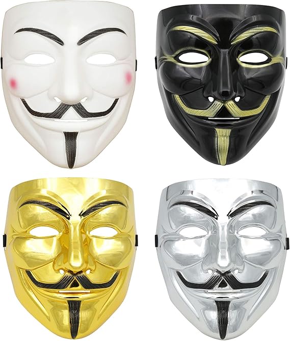 Amazon.com: DukeTea 4 Pack Hacker Mask for Kids, Anonymous Mask ...