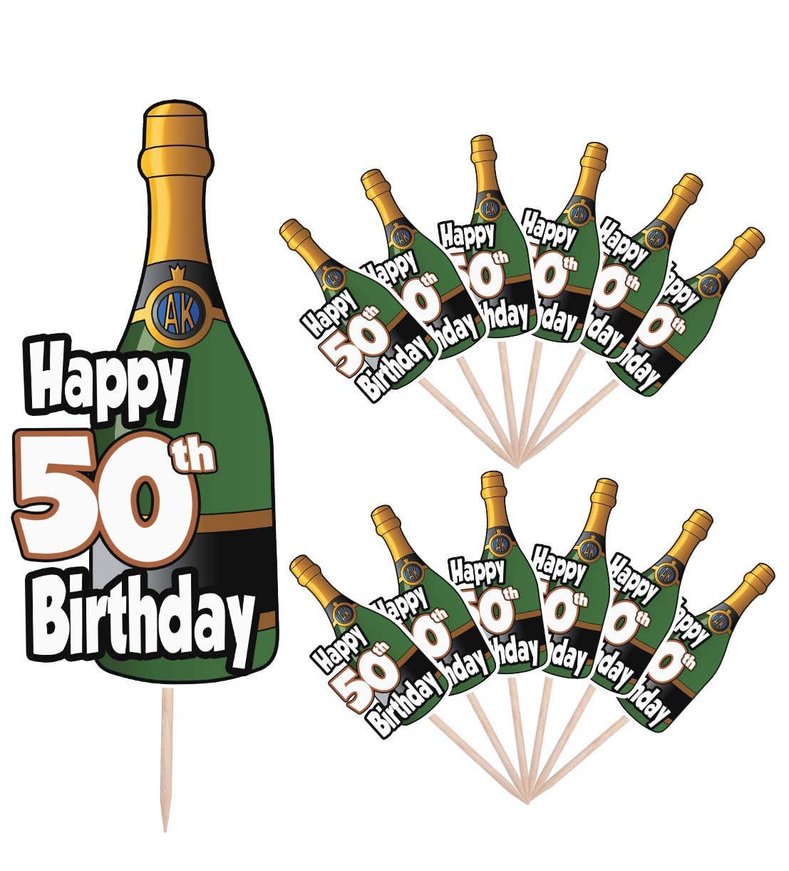 Buy AK Giftshop Celebration 50th Birthday Champagne Bottle Party Food ...