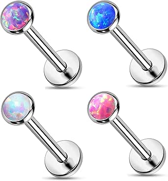 Melighting 4pcs Titanium Helix Earring Studs Labret Piercings Jewellery ...