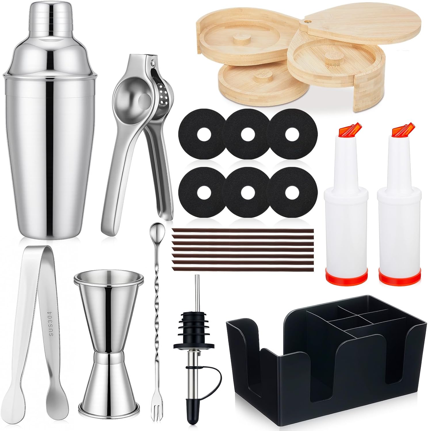 Amazon.com: Yiyiring Bartending Supplies 3 Pcs Cocktail Shaker Set, 3 ...