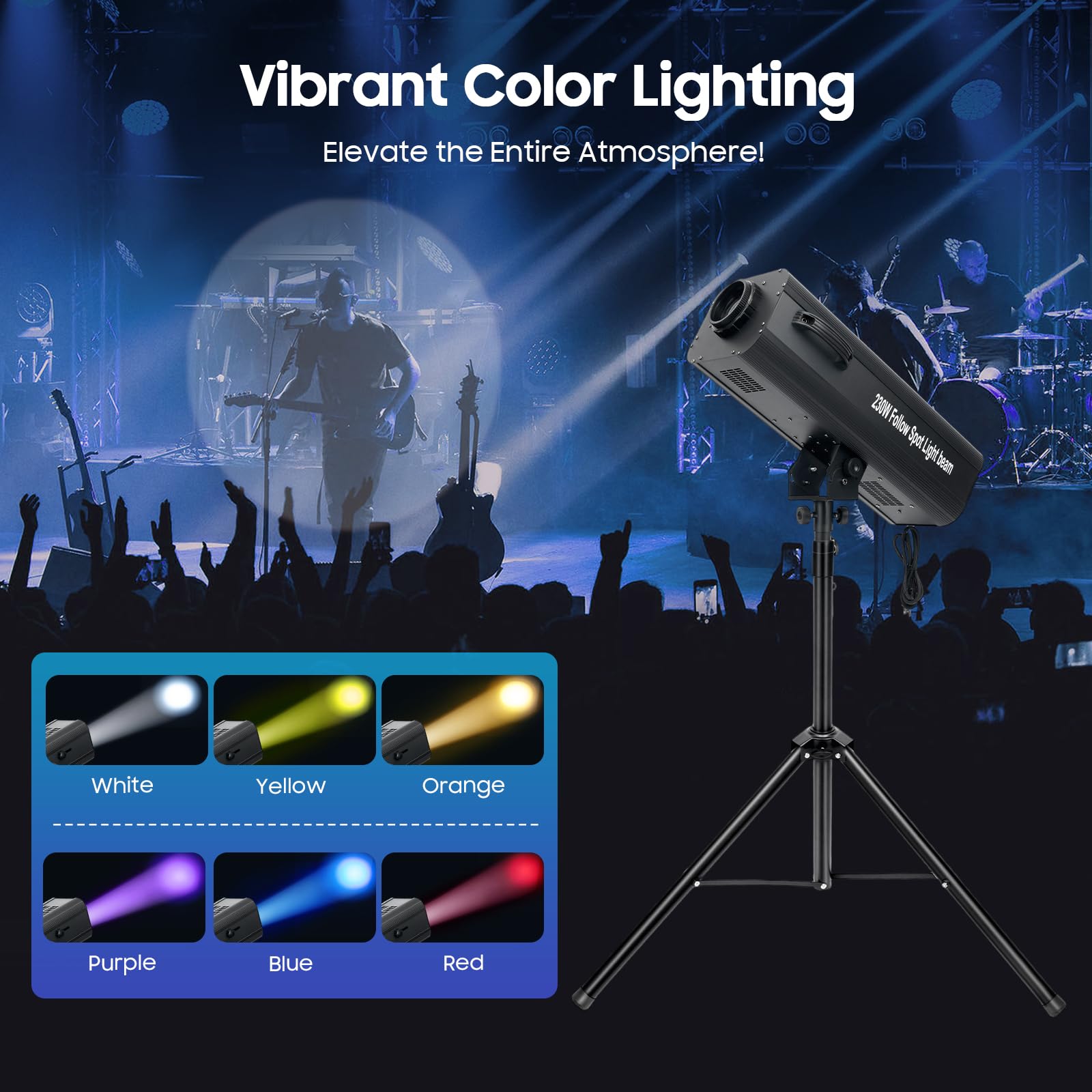 Party Event Lighting With Tripod 230W LED Stage Spotlight With Tripod ...