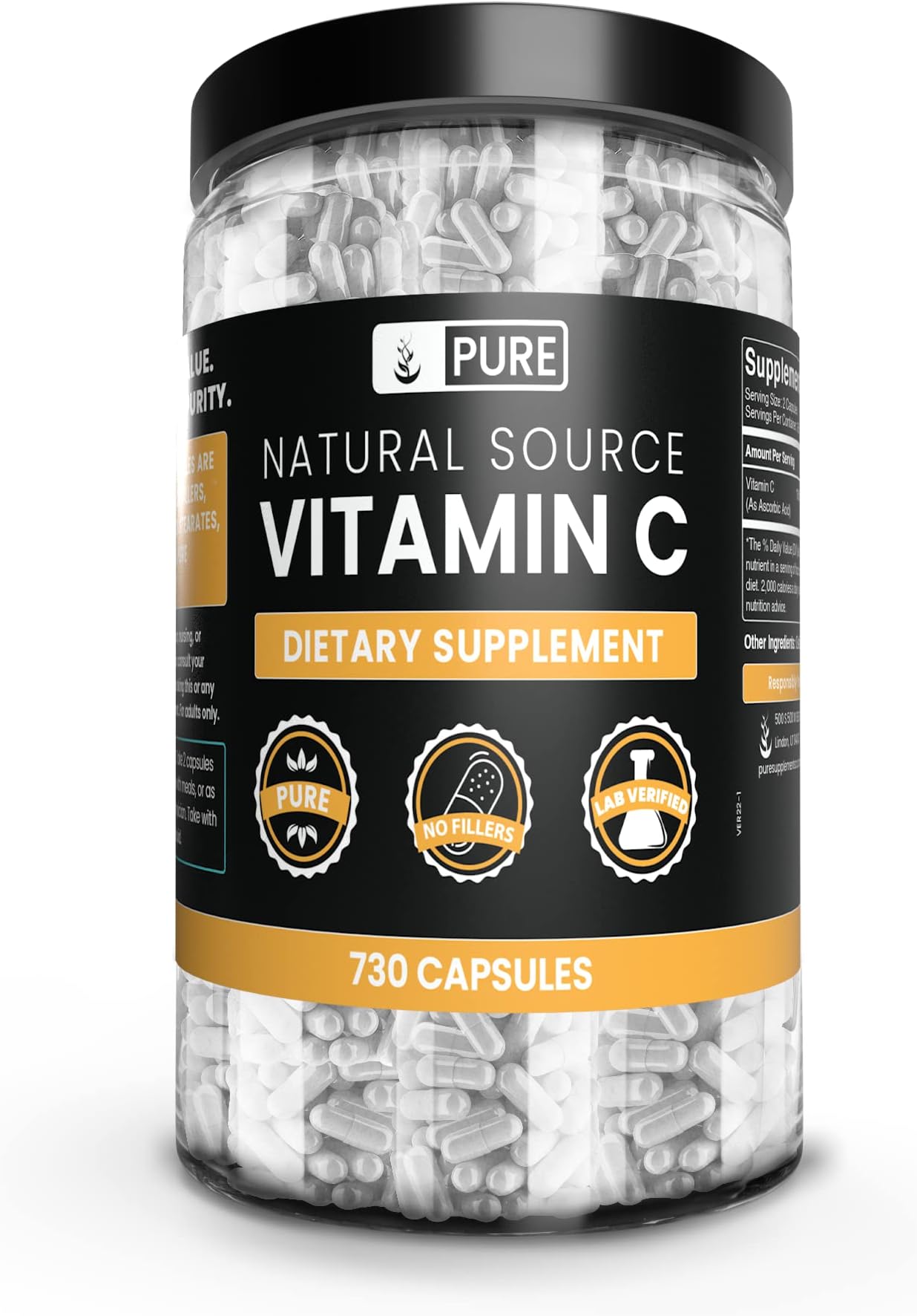Amazon.com: Pure Original Ingredients Vitamin C (730 Capsules) No ...