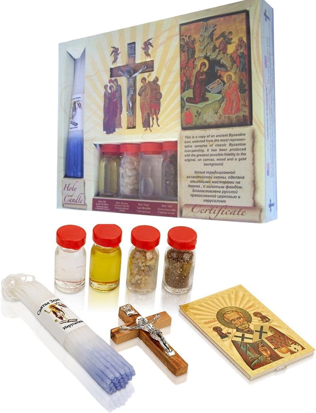 Amazon.com: Holy Land Market Olive Wood Cross Set - 6 Piece with ...