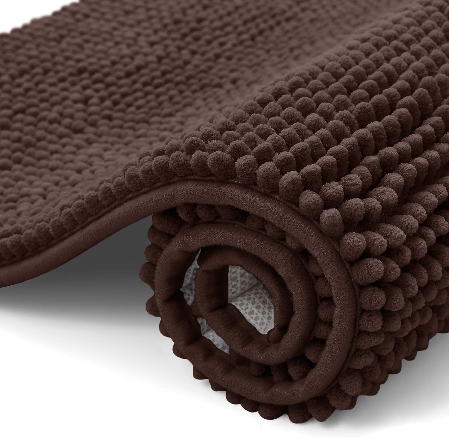 Kitinjoy Plush Chenille Bath Mat - Soft, Non-Slip, and Absorbent