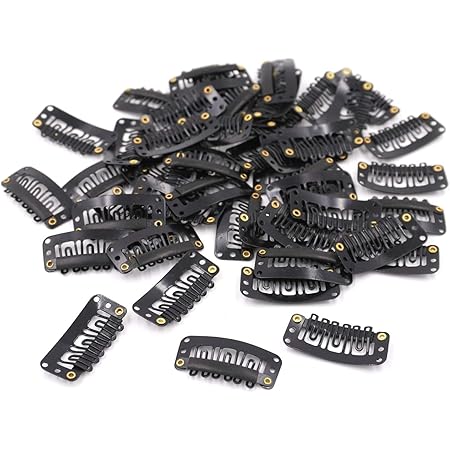 Amazon.com : Honbay 50PCS 6-Teeth U-Shape Snap Clips for Hair ...