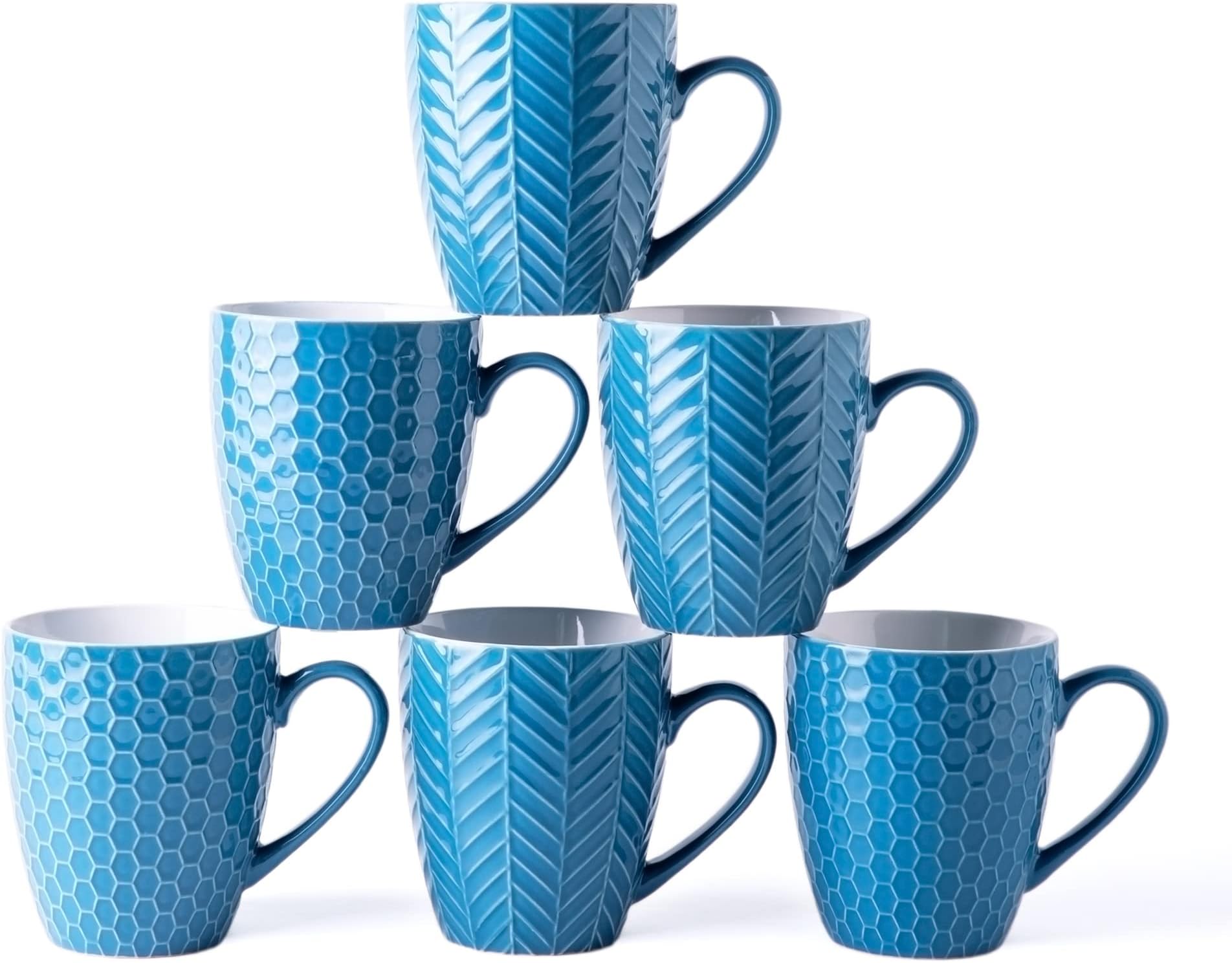 Amazon.com: AmorArc 12oz Porcelain Coffee Mugs Set of 4, Light Weight ...