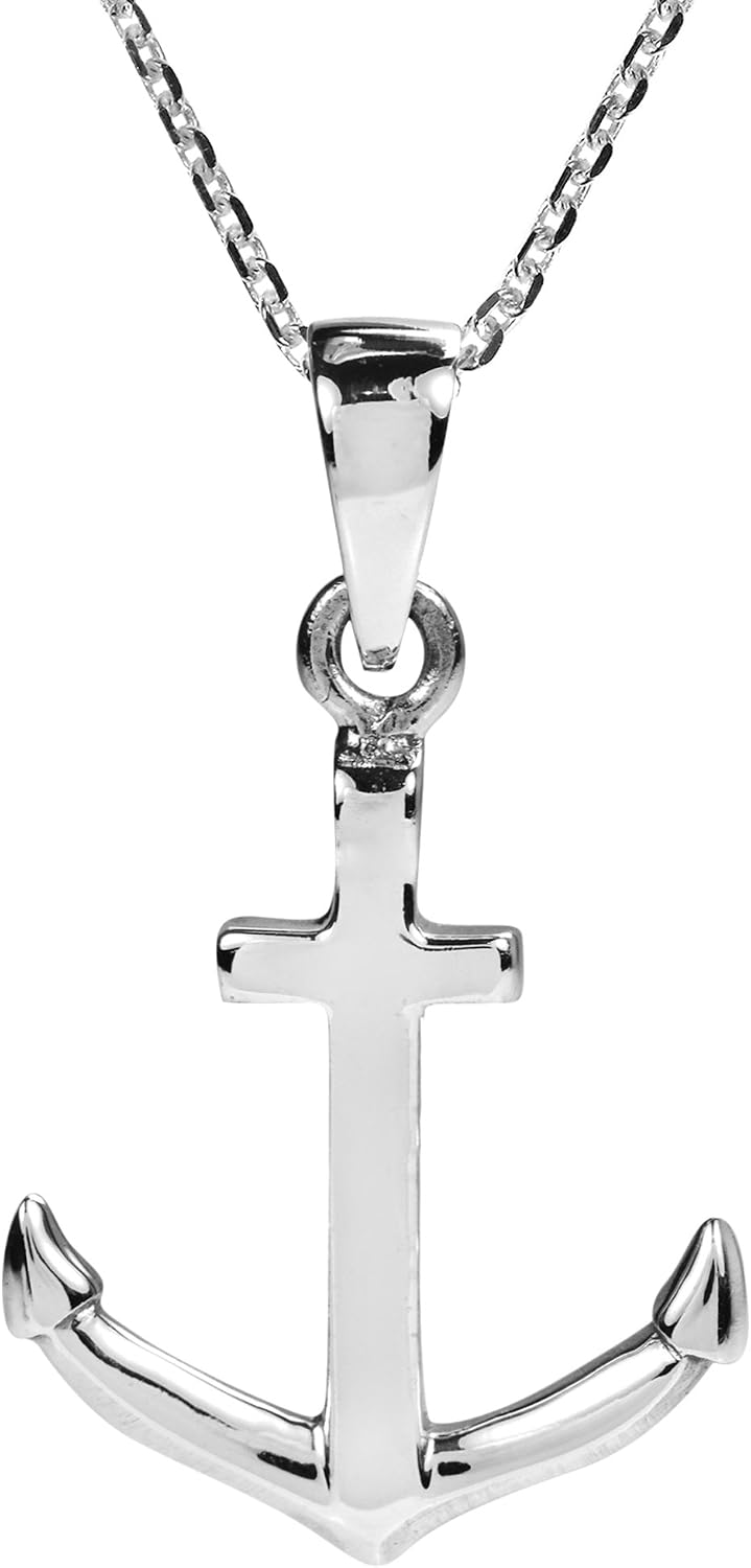 Amazon.com: AeraVida .925 Sterling Silver Anchor Cross Pendant Necklace ...
