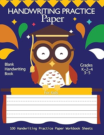 Handwriting Practice Paper : Blank Handwriting Book For Kids: Pre K ...