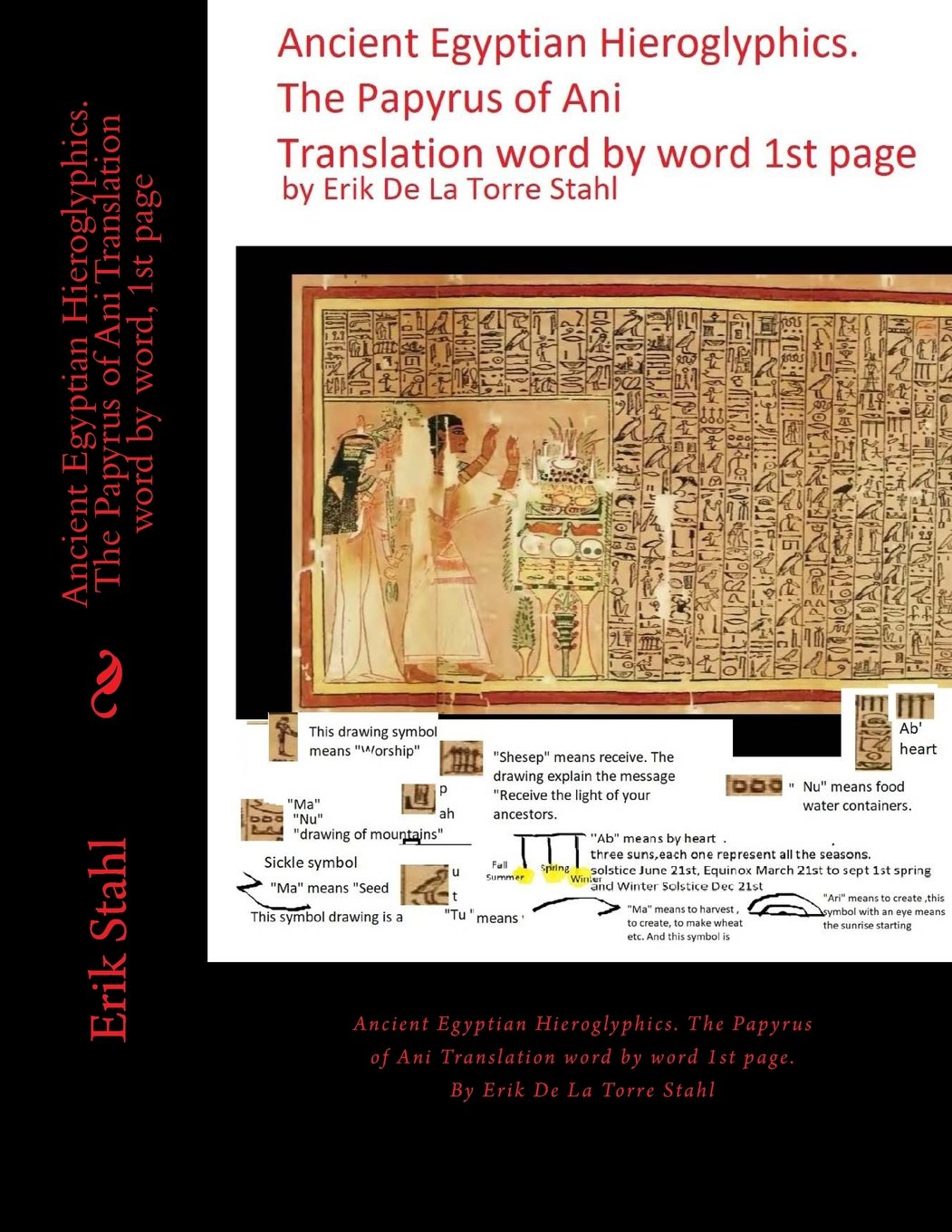 Ancient Egyptian Hieroglyphics The Papyrus Of Ani Translation Word By ...