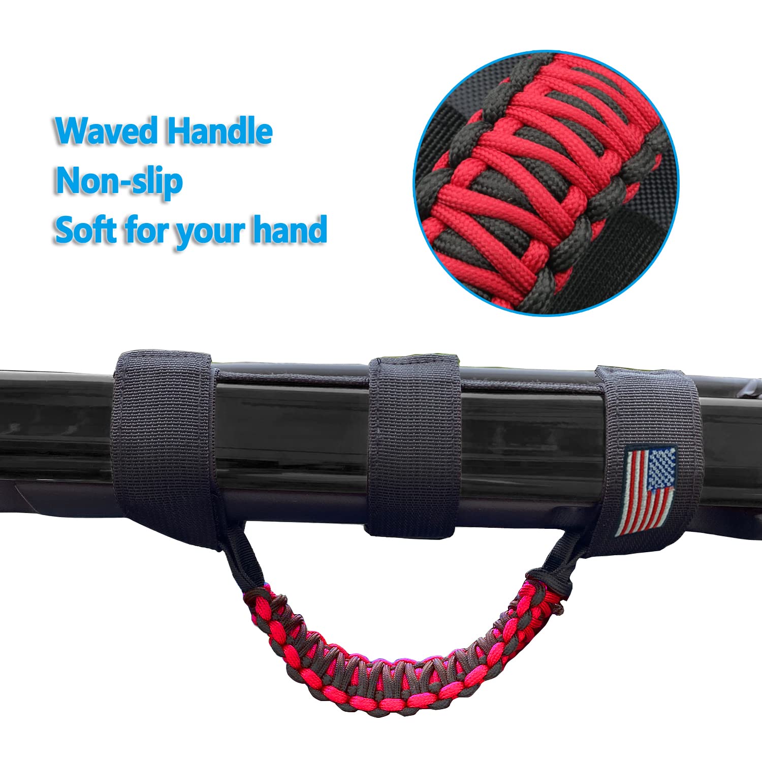 Snapklik.com : KOHUIPU Premium Paracord Roll Bar Grab Handles For Jeep ...