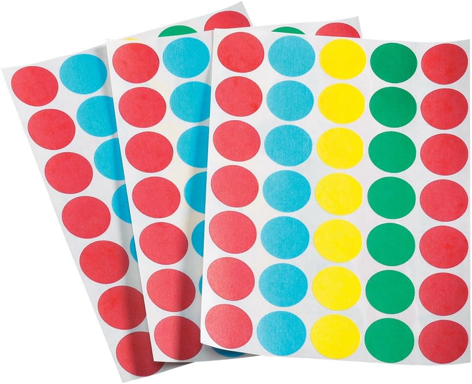 Amazon.com : School Smart Color Coding Label Sheets - 3/4 inch Diameter ...
