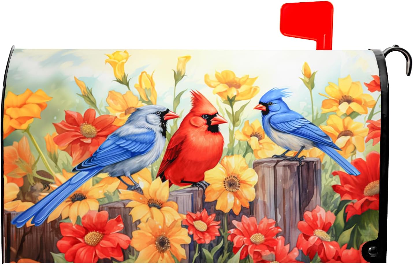 Amazon.com: Wamika Spring Flowers Birds Mailbox Covers Magnetic Summer ...