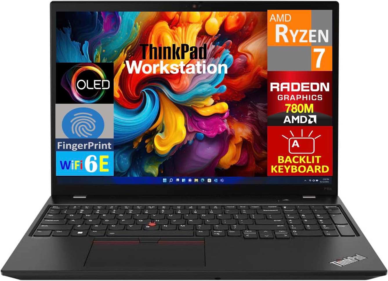 Amazon.com: Lenovo ThinkPad P16s Gen 2 16.0" Workstation Laptop OLED 4K ...