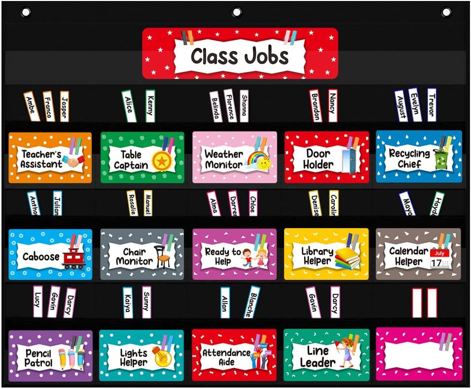 Back To School Bulletin Board Set Pocket Chart Classroom Jobs Chart ...