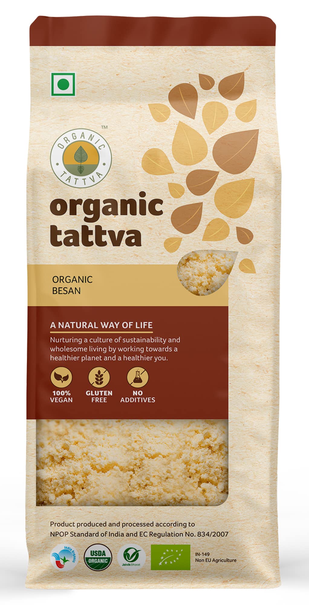 Buy Tattva Gram Flour Besan, ChickPea Flour, 500g Certified By USDA ...
