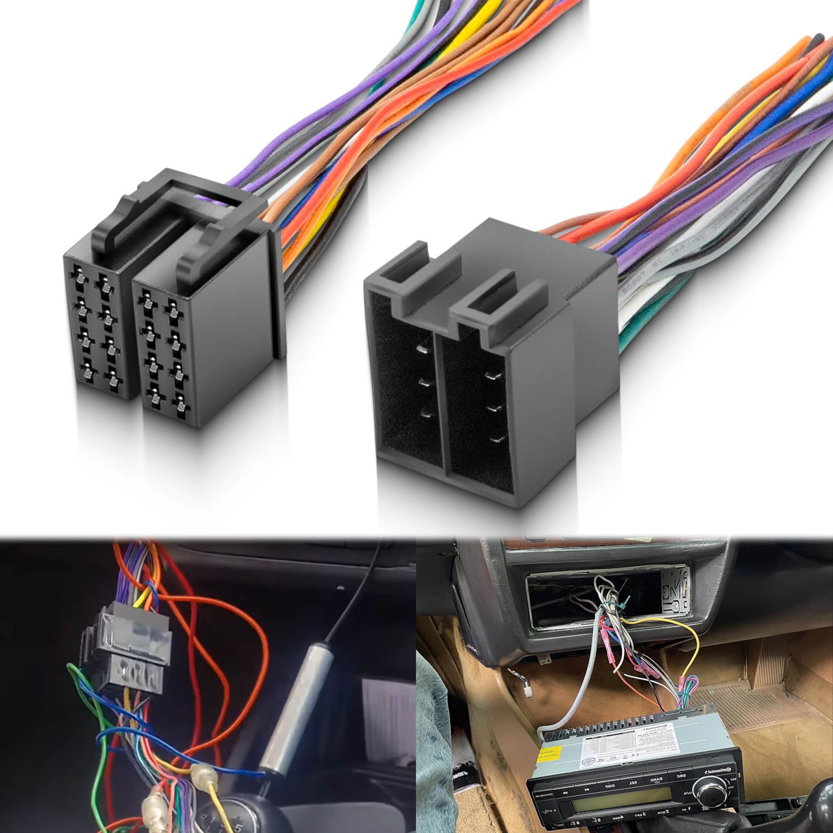 Amazon.com: Datrenm 16 Pin ISO Radio Wire Harness Adapter Male & Female ...