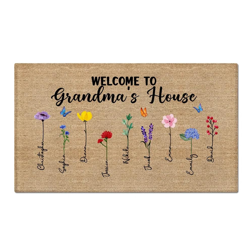 Amazon.com: Pofily Personalized Grandma Doormat, Grandma Garden ...
