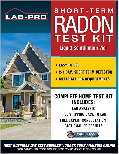 Radon Test Kit for Home - Radon Test Kit - Includes 1 EPA Approved ...
