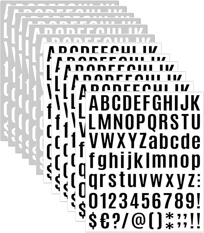 Amazon.com: 12 Sheets Alphabet Stickers 864 Alphabet Stickers Vinyl ...