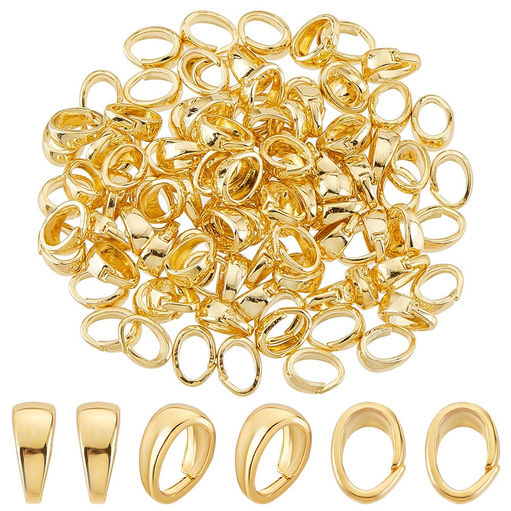 Amazon.com: PH PandaHall 100pcs Oval Pinch Bail for Jewelry Making ...