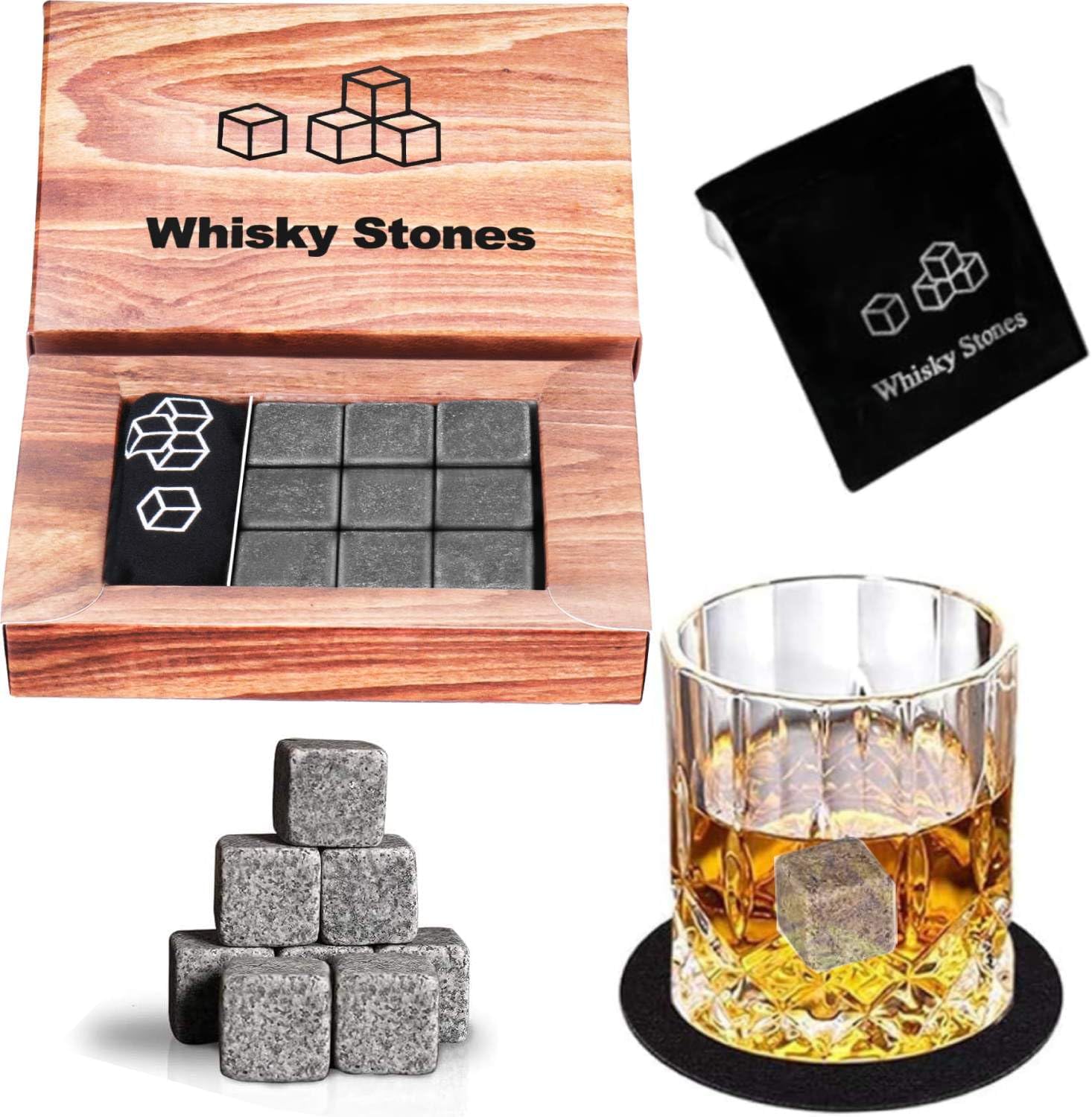 Amazon.com: LMARALIN Whiskey Stones, Whiskey Stone Gift Set, 8 Pack ...