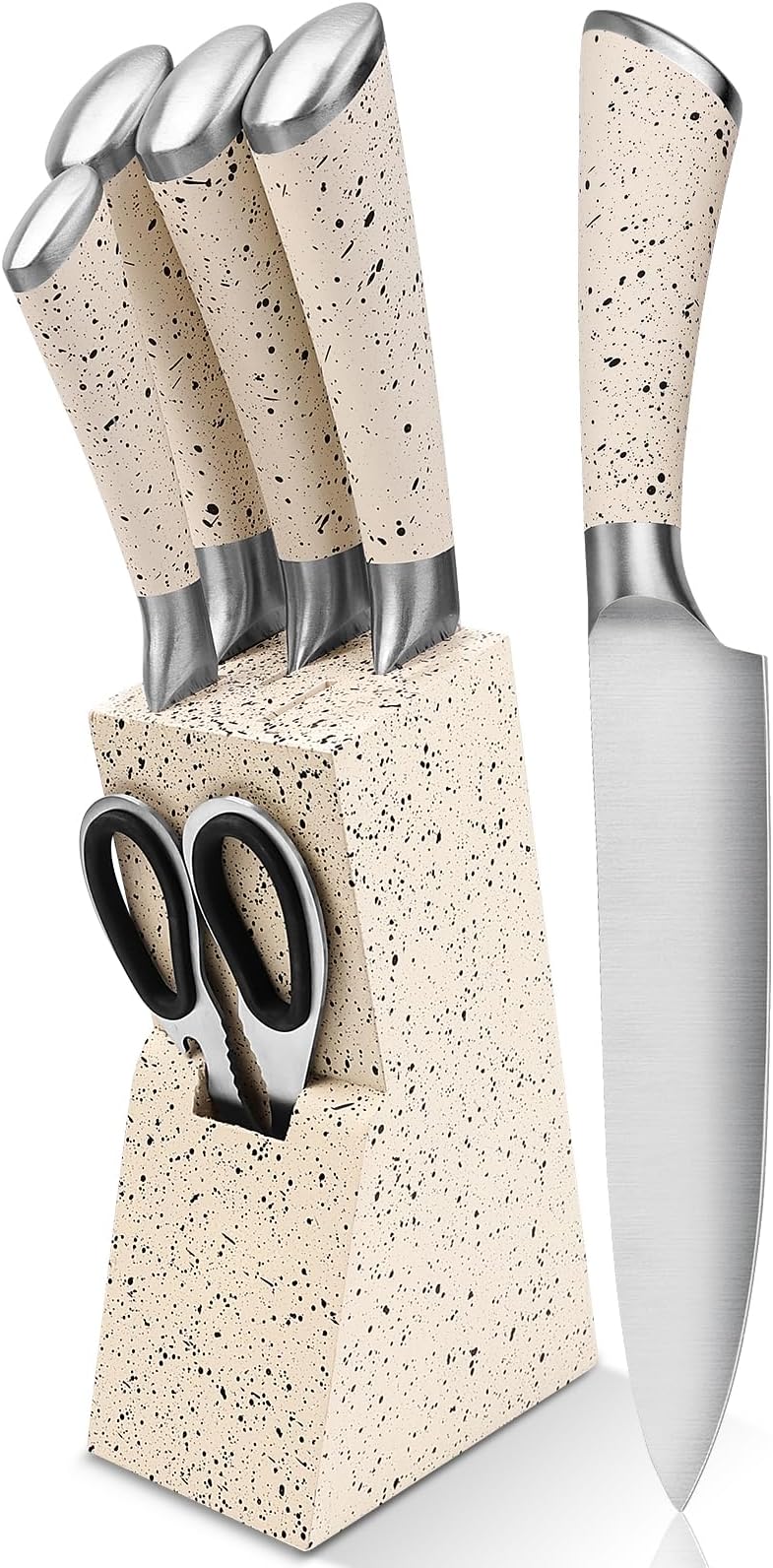 Amazon.com: Professional Golden Knives Set For Kitchen – Knife Block ...
