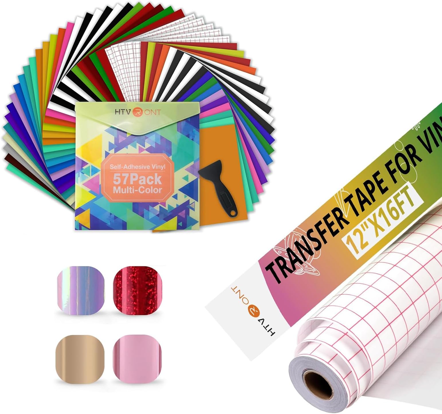 Amazon.com: HTVRONT Transfer Tape for Vinyl -12" x 16 FT Transfer Paper ...