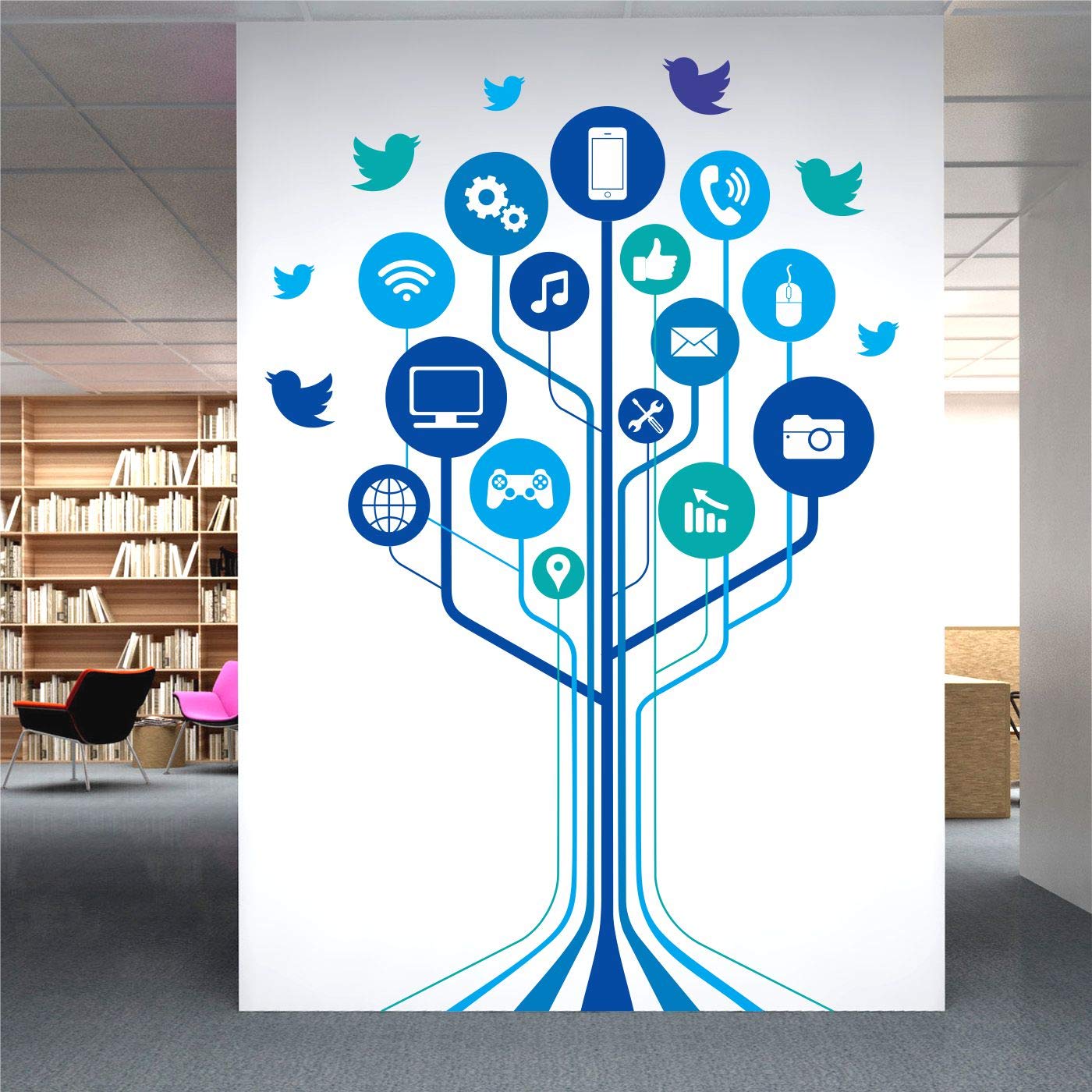 StickMe 'Technology - Tech - Tree - Birds - Office - Inspirational ...