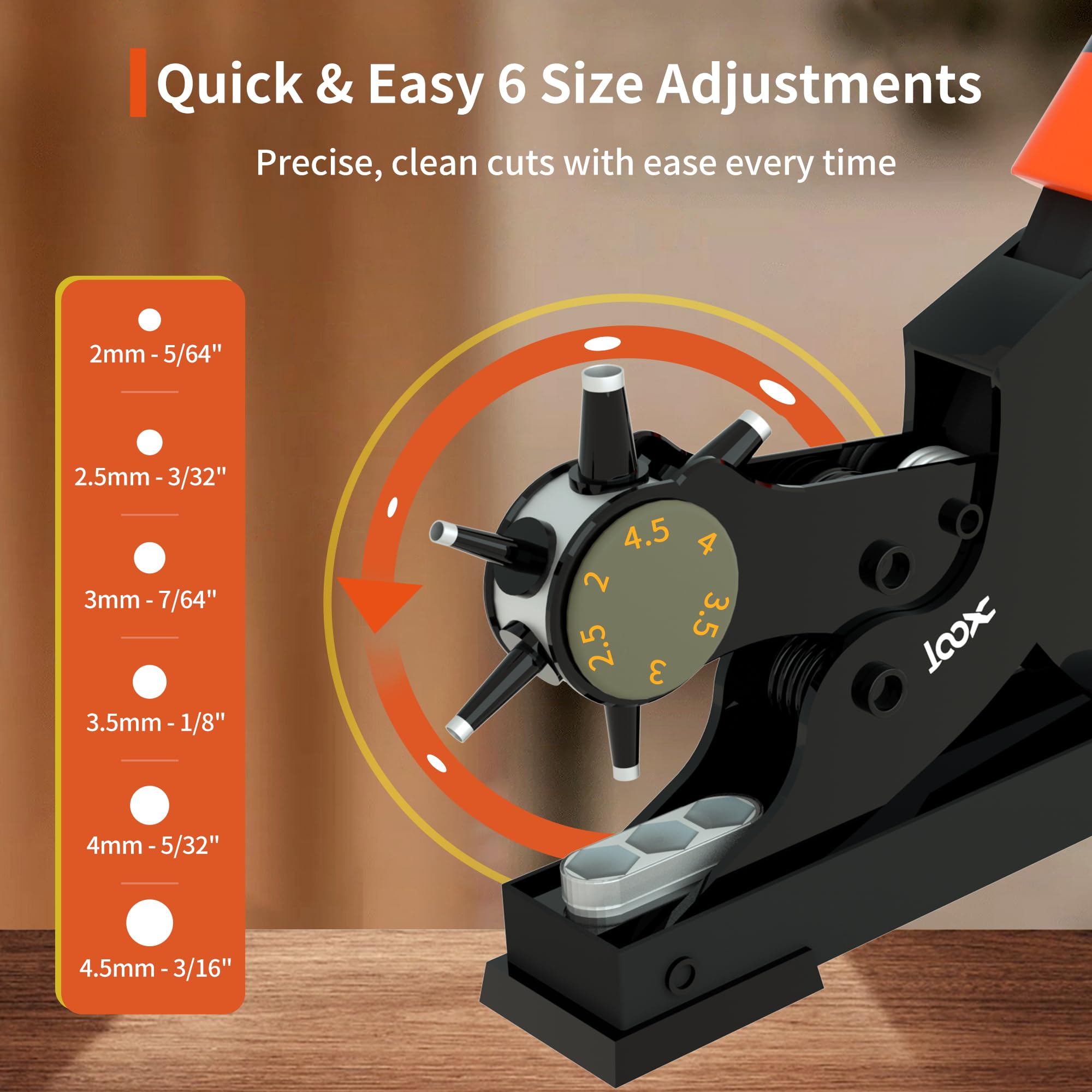 Snapklik.com : Revolving Punch Plier Kit, Leather Hole Punch Set For ...