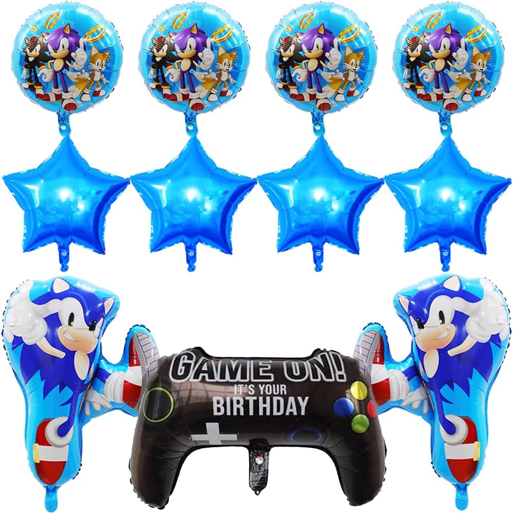 Sonic Birthday Decorations Set, 11PCS Sonic Foil Balloons, Birthday ...