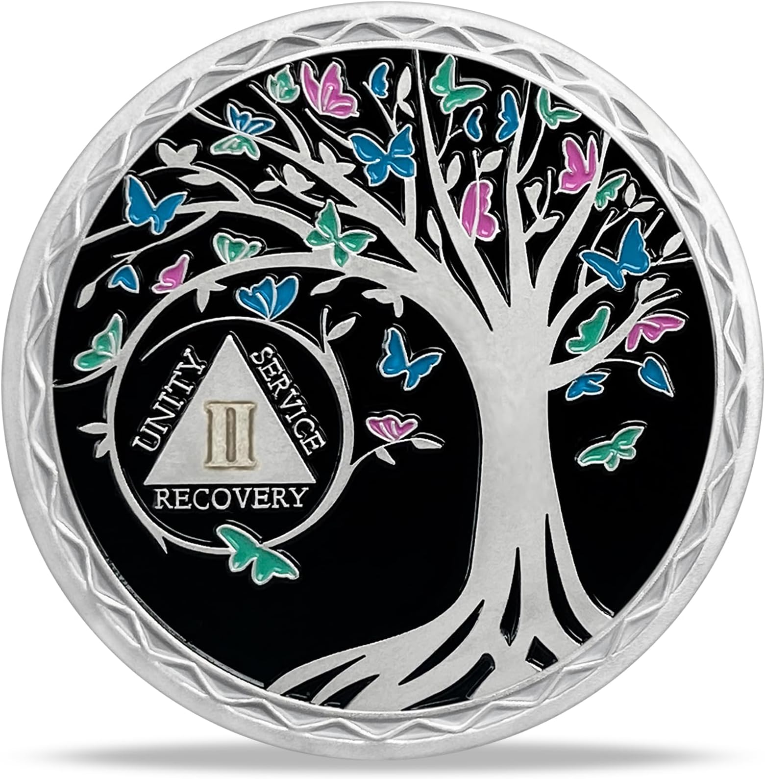Amazon.com : 2 Year Sobriety Coin Tree of Life AA Medallion Alcoholics ...