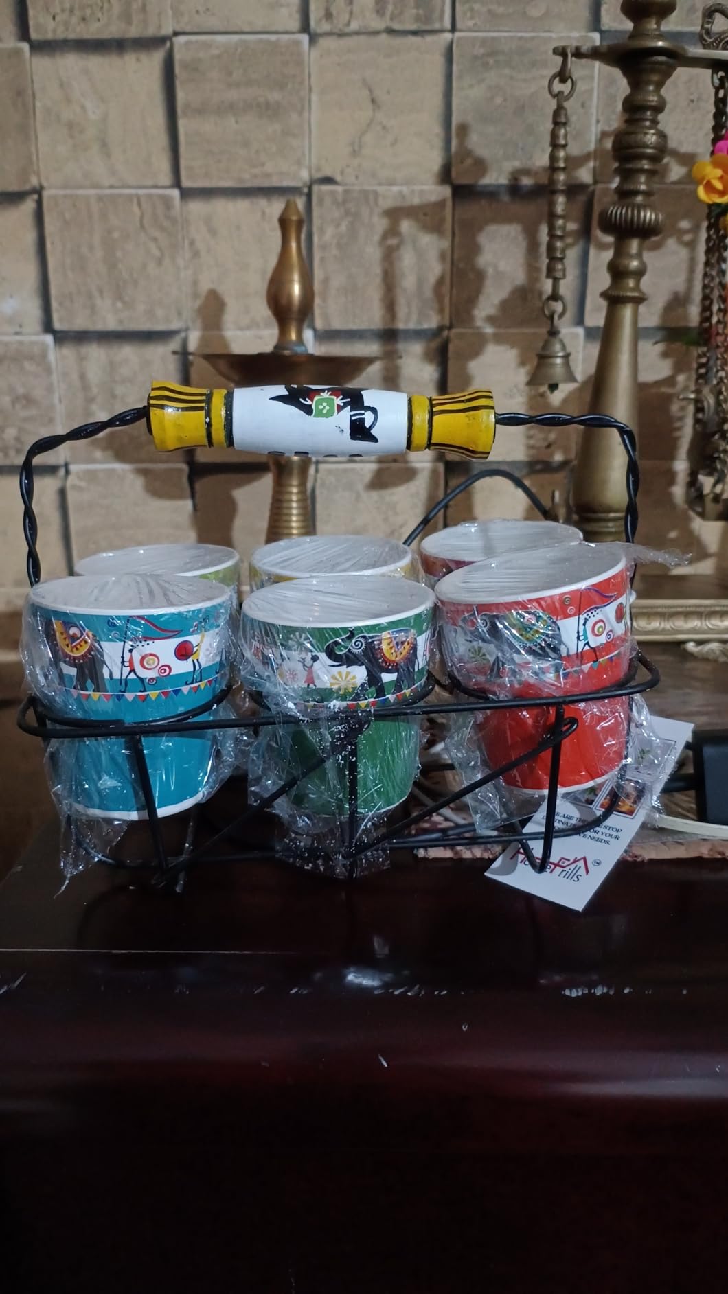 Homefrills Handpainted Multicolour Tapri Style Ceramic Tea Cups/Cutting ...