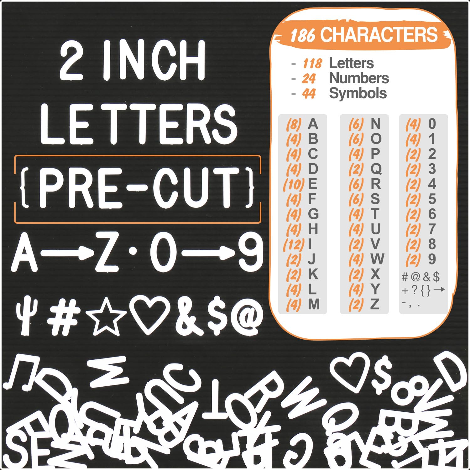Plastic Message Board Letters Universal 300 Piece Black Plastic