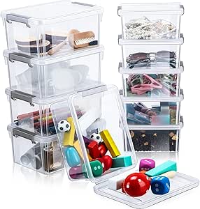 Amazon.com: Tuanse 10 Pieces Storage Bins with Lids Bulk 3.2 Qt, 1.32 ...