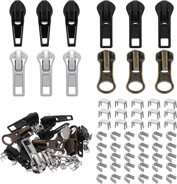 57 Pcs Zipper Repair Kit, Zipper Pull Replacement, Replacement Zipper ...