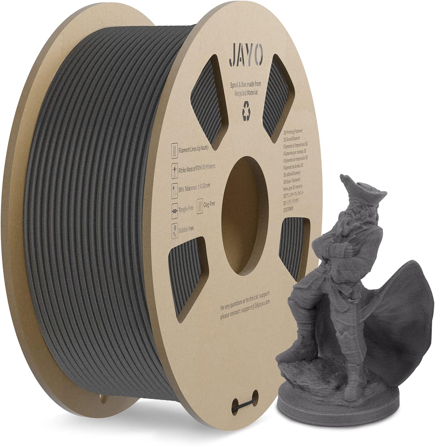 JAYO Matte PLA Filament 1.75mm, 3D Printer Filament 1.1kg Spool (2.4 ...