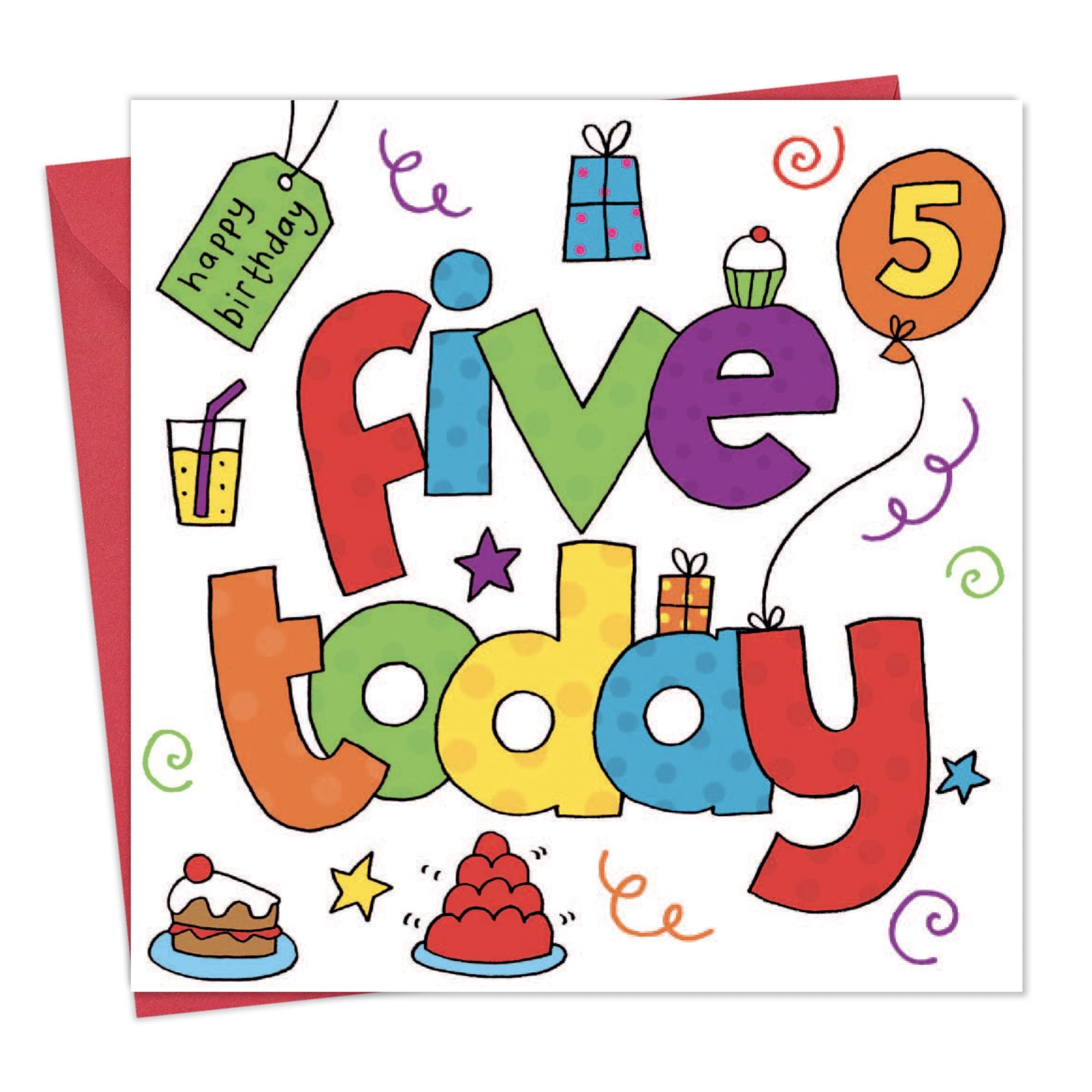 Amazon.com : Twizler 5th Birthday Card for Boy or Girl - Fifth Birthday ...