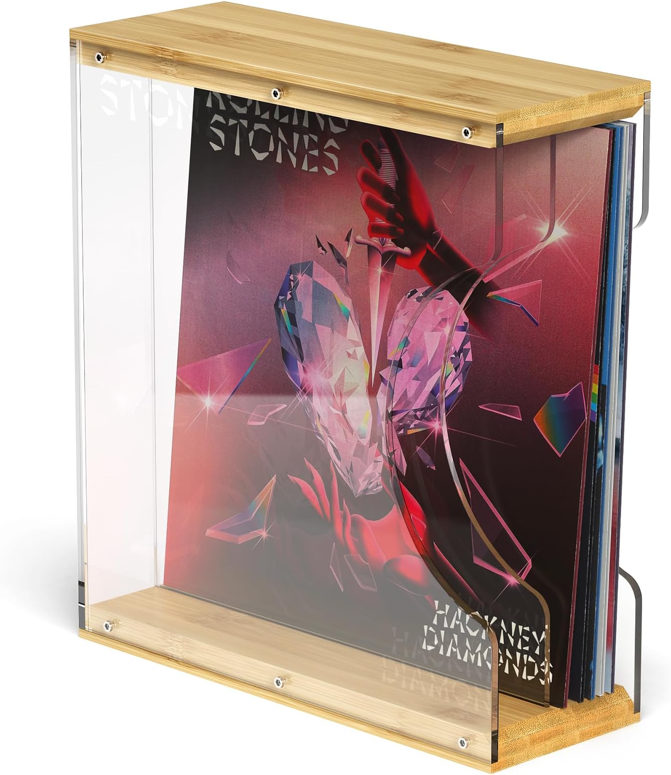 CoolGift Mart Now Playing Vinyl Stand, Light up Record Holder, Wooden ...